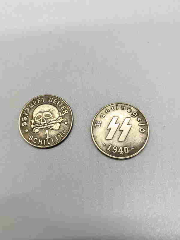 2 WAFFEN SS CANTEEN MONEY COINS 1940 NAZI WWII - Dec 04, 2022 | Beijers ...