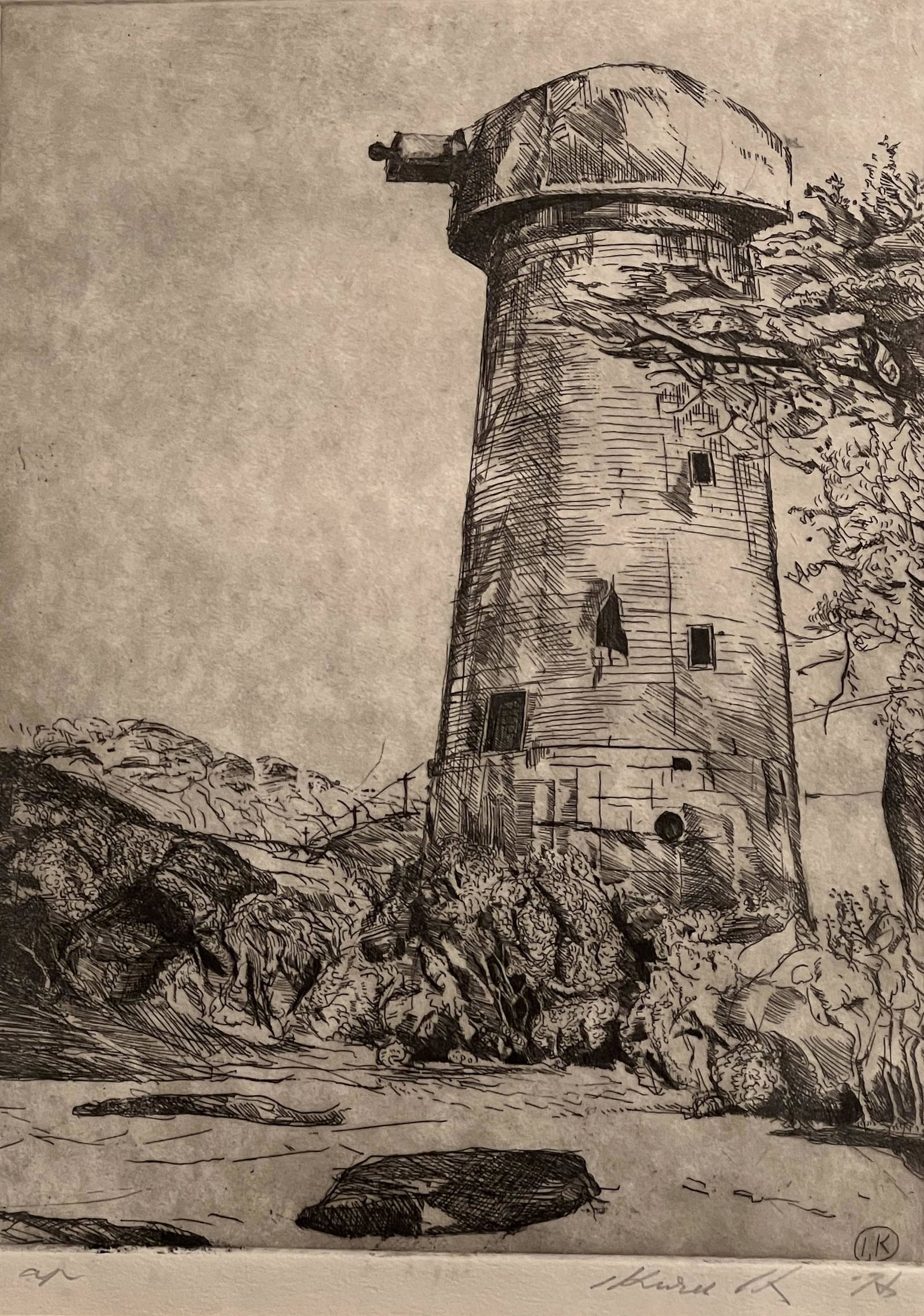 Etching "lighthouse" signed in pencil Artist Proof (#1554) on Mar 25 ...