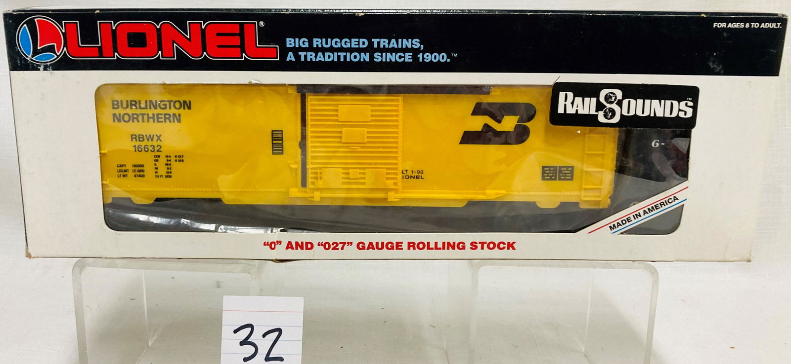 Lionel 16632 Burlington Northern Boxcar w/ Diesel Railsounds and ...
