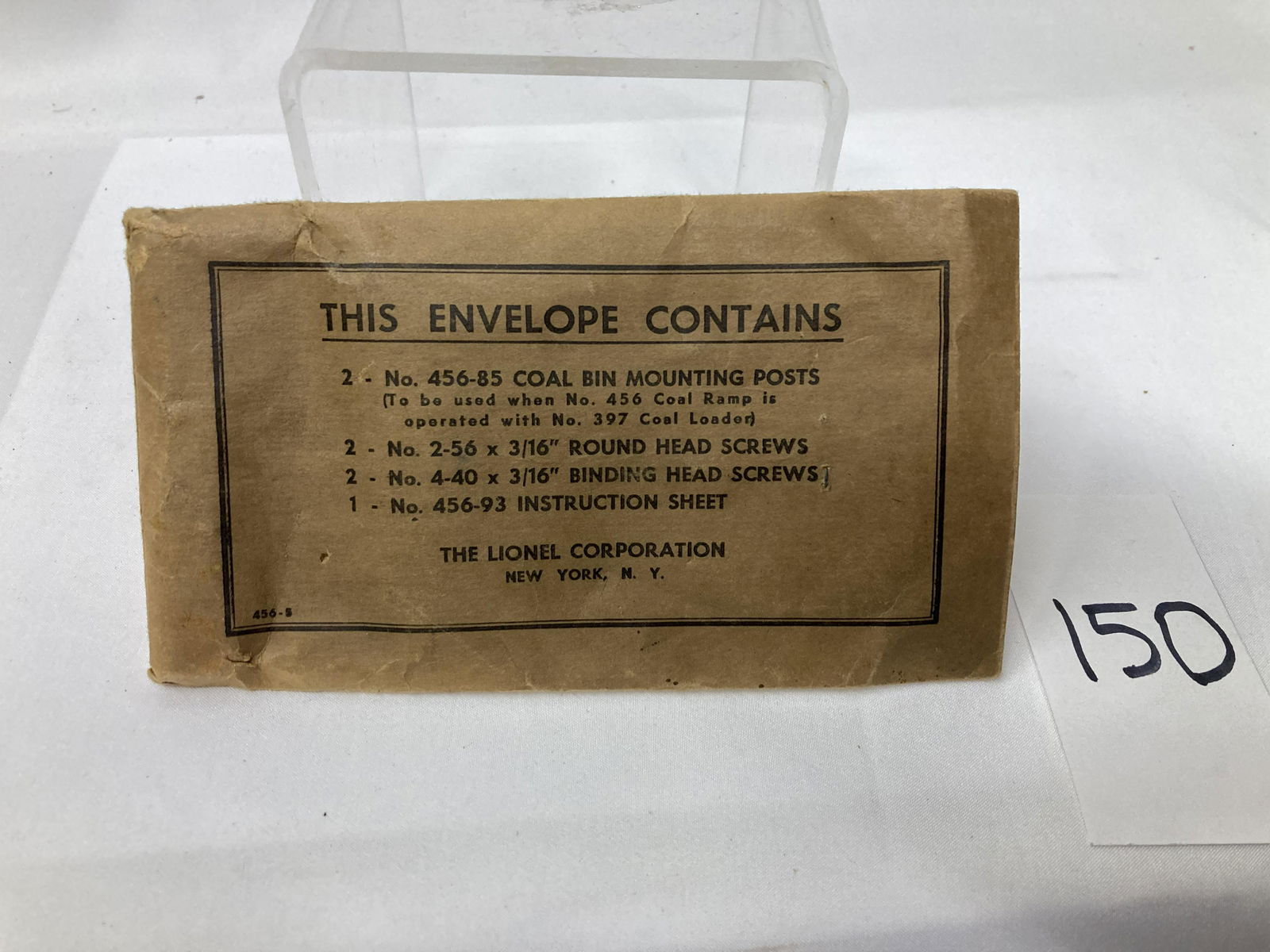 Lionel Postwar Full 456 Operating Coal Ramp Packet Envelope Factory Sealed.