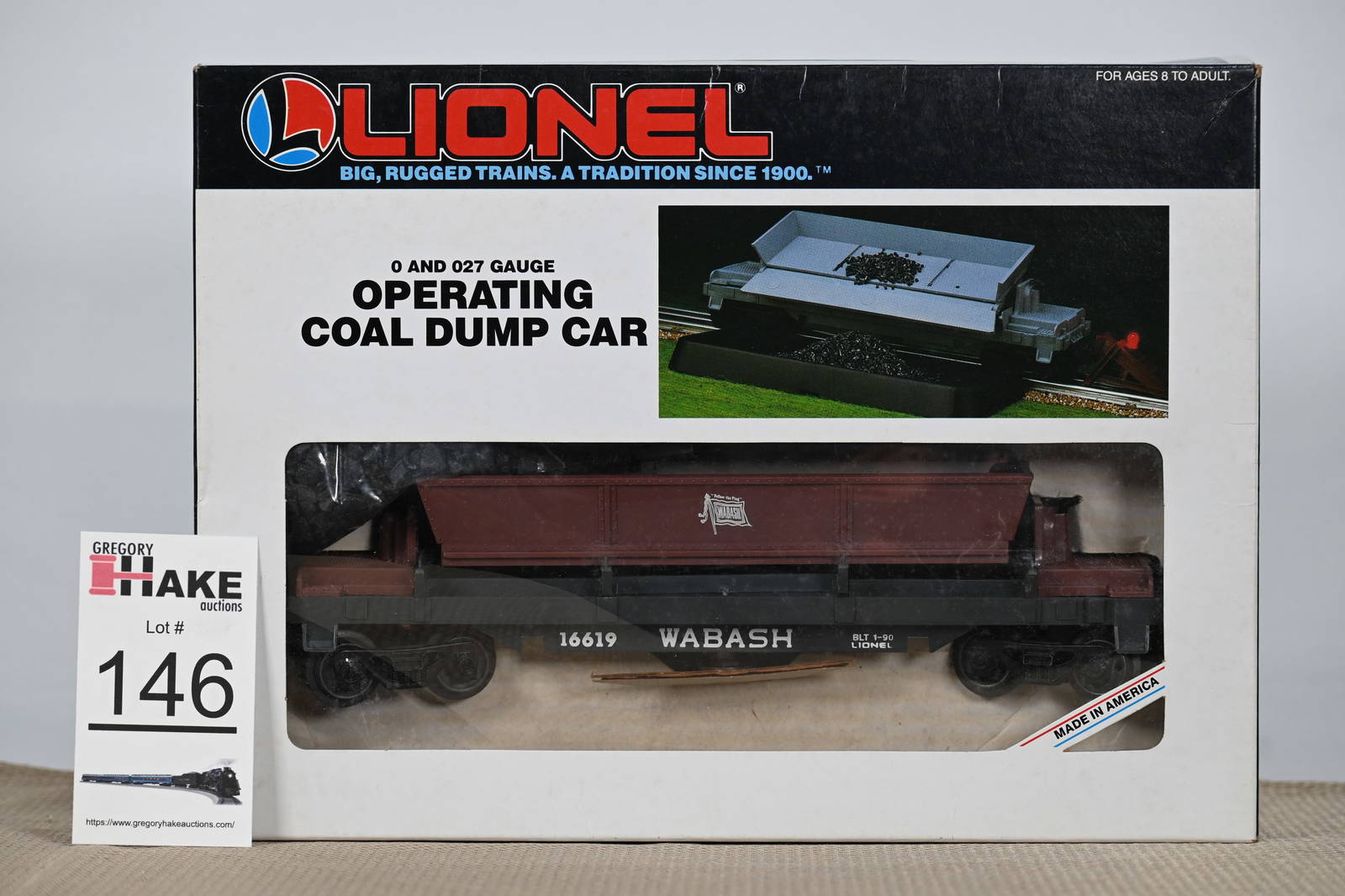 Lionel 6-16619 Wabash Coal Dump Car W/ Ob Auction