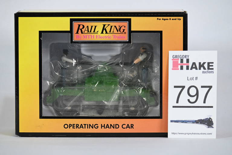 Mth (railking) 30 2526: M.o.w. Operating Hand Car Green Base W/(2 ...