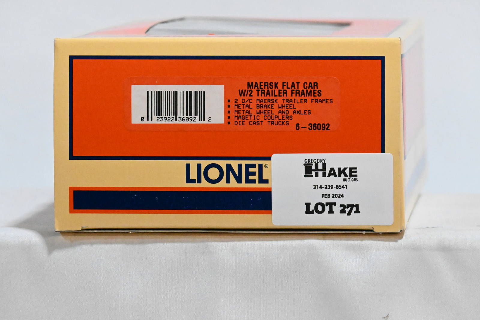 Lionel Lti 6-36092 Maersk Flat Car W/ 2 Trailer Frames & Ob Auction