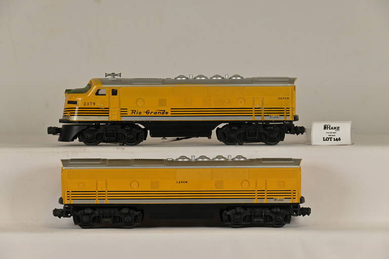 Lionel Postwar 2379 Rio Grande Ab Diesel F3 Locomotives