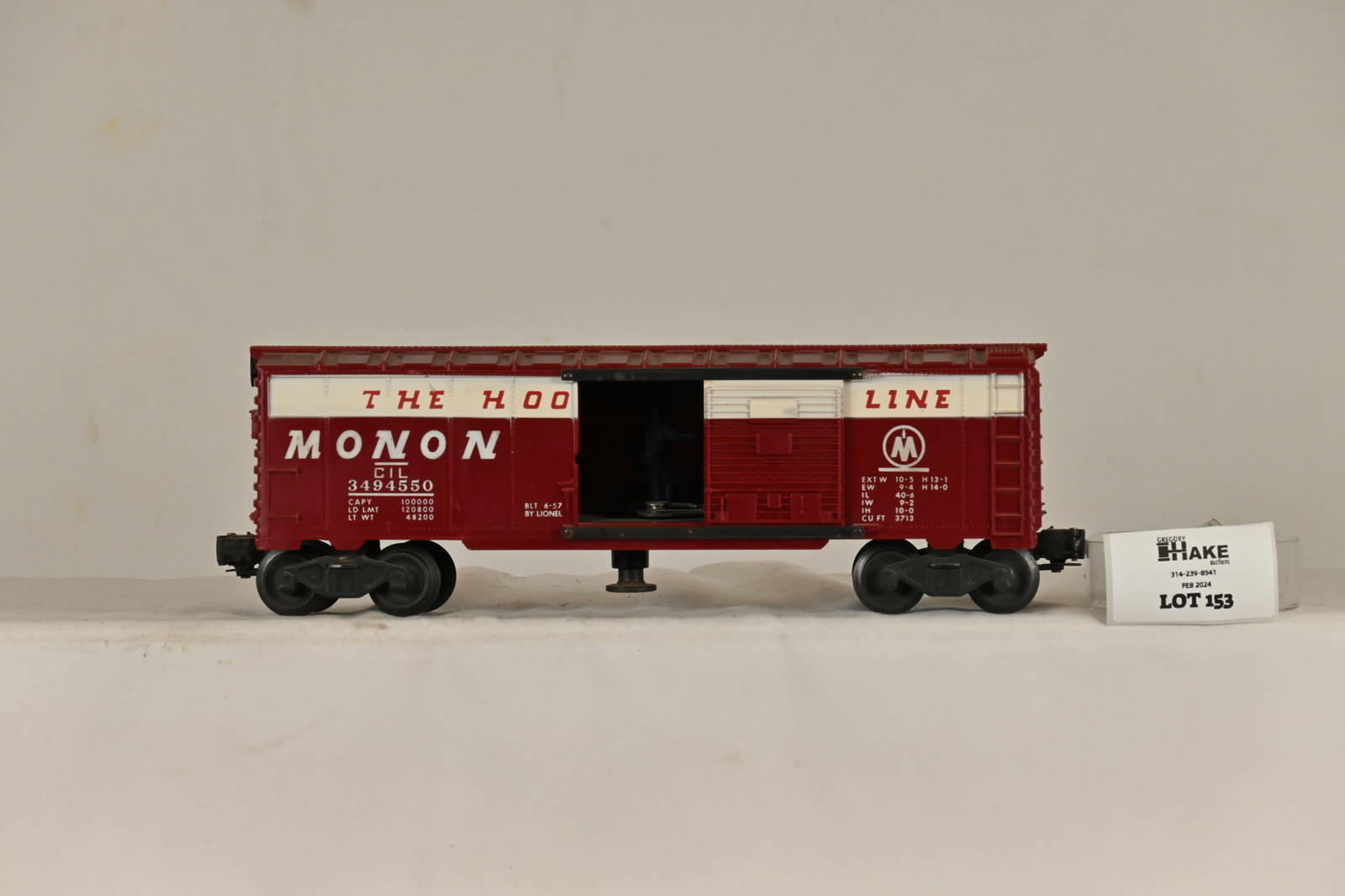 Lionel Postwar 3494-550 Monon Operating Boxcar With "6-57" Built Dates ...