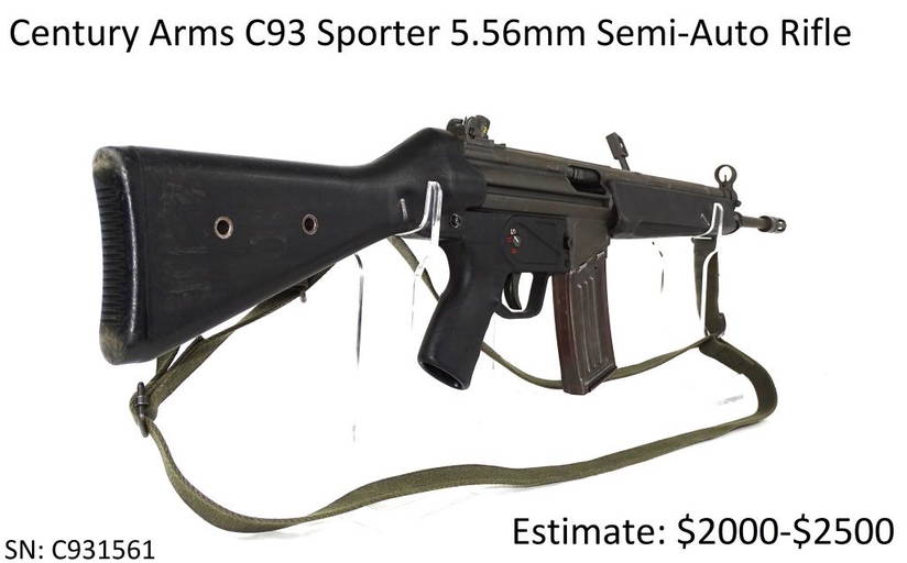 Century Arms C93 Sporter 5.56mm Semi-Auto Rifle - Nov 26, 2022 | Full ...