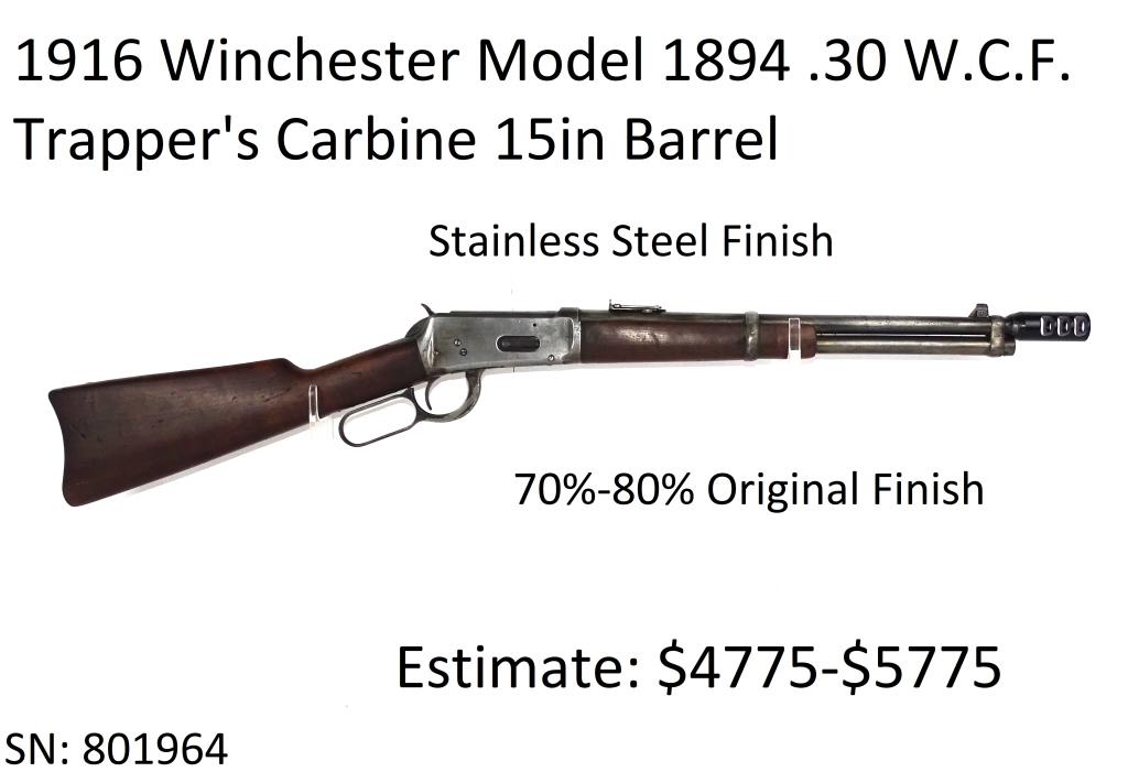 1916 Winchester Model 1894 Trapper's Carbine .30
