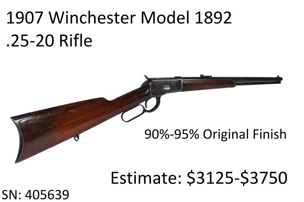 1907 Winchester Model 1892 .25 20 Rifle