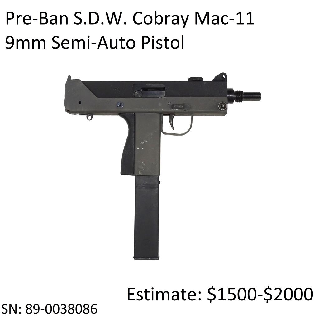 Pre-ban S.w.d. Cobray Mac-11 9mm Pistol Auction