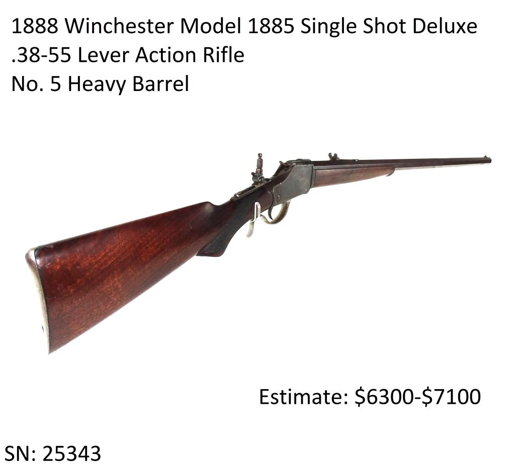 1888 Winchester Model 1885 .38-55 Deluxe Rifle Auction