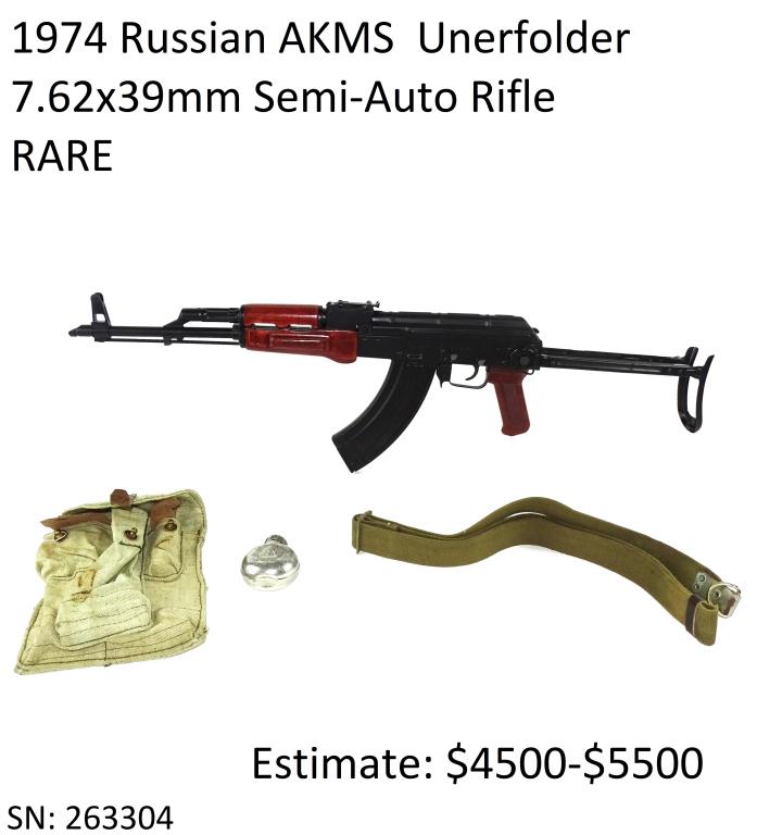 1974 Russian Akms Underfolder 7.62x39mm Rifle