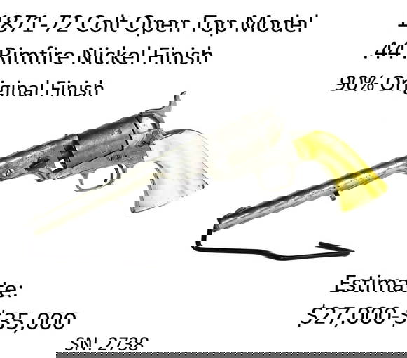 1871 72 Colt Open Top Model .44 Rimfire Revolver