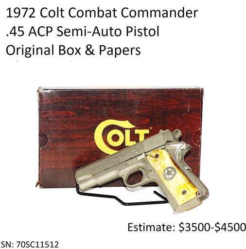 1972 Colt Combat Commander .45 Acp Pistol