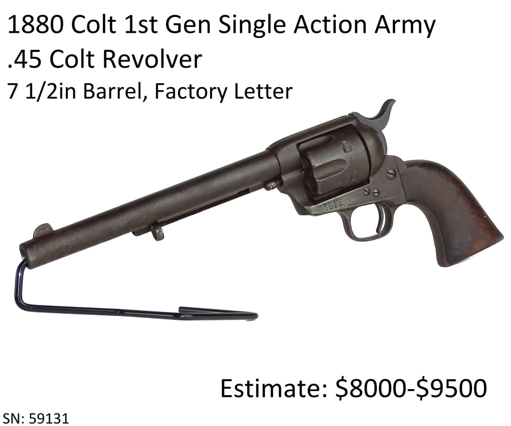 1880 Colt Single Action Army .45 Colt Revolver Auction
