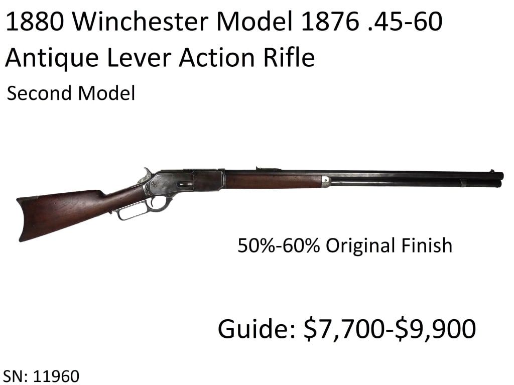 1880 Winchester Model 1876 .45-60 Antique Rifle Auction