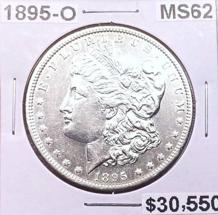 1895-o Morgan Silver Dollar Ms62 Auction