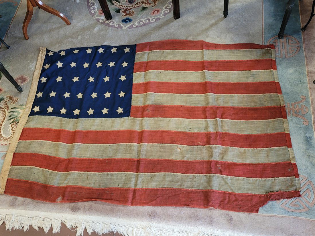 Rare 34 Star Civil War Us Flag 1861 1863