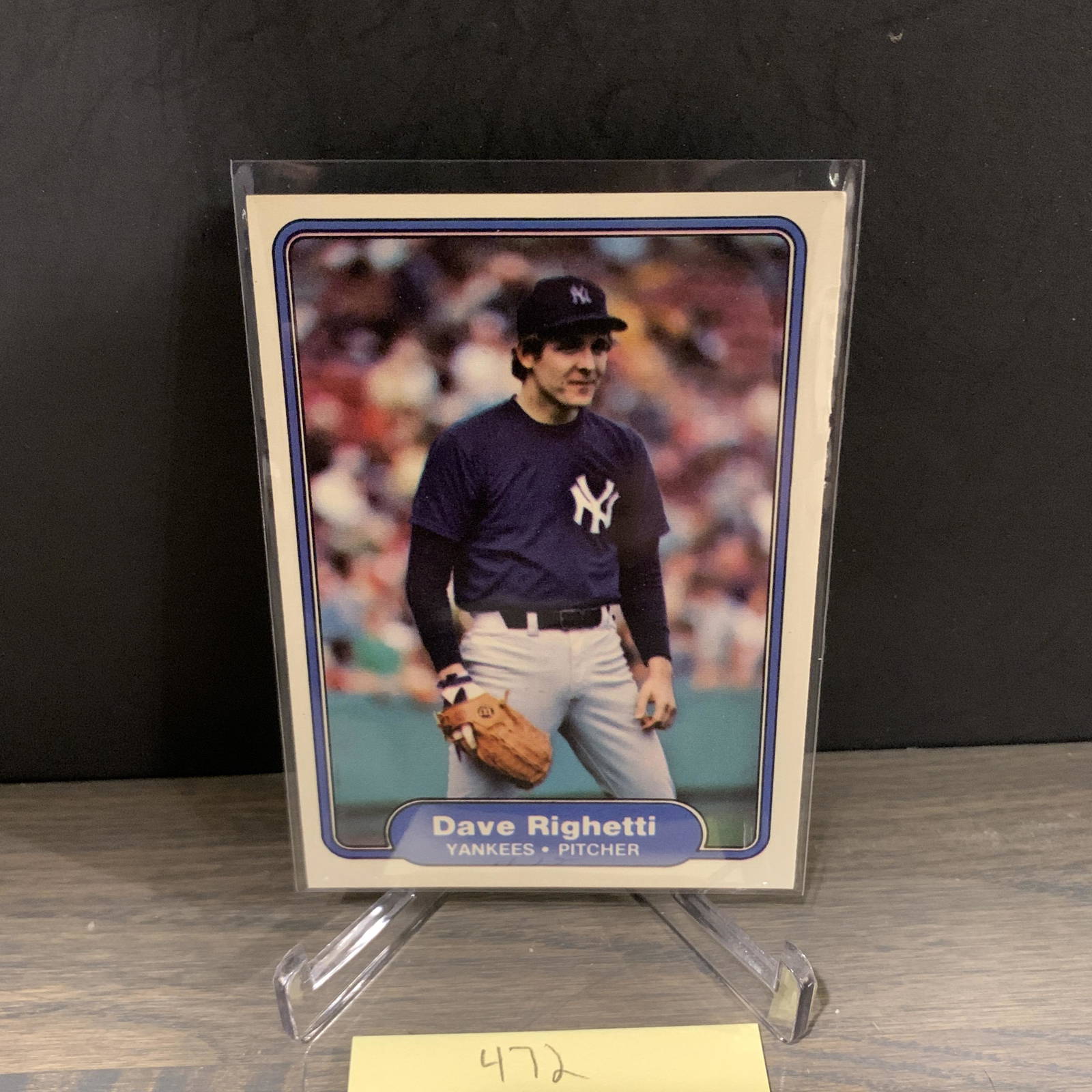 Rookie Card 1982 Fleer Dave Righetti Auction