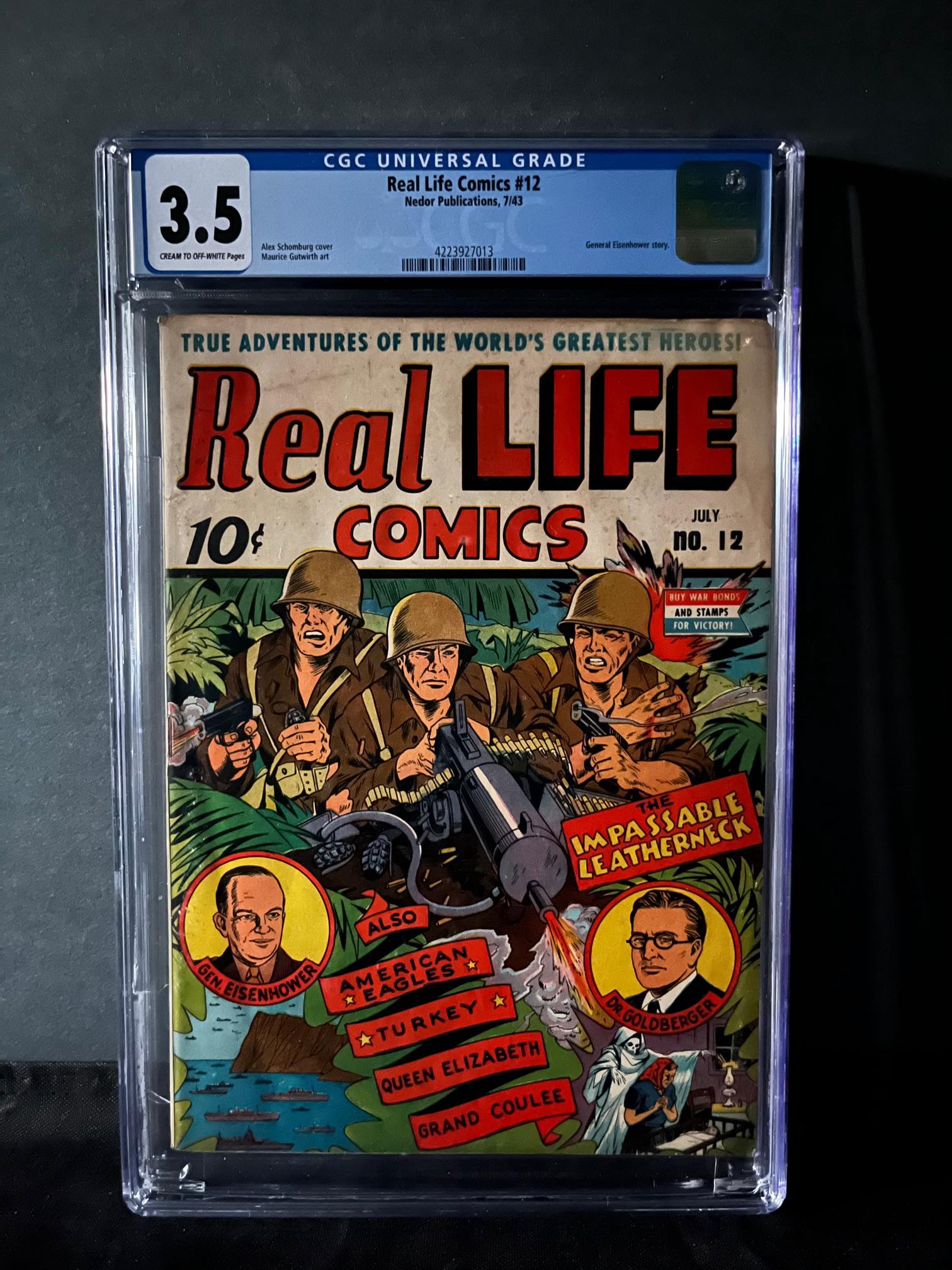 Real Life Comics 12 Cgc 3.5 Alex Schomburg Art Auction