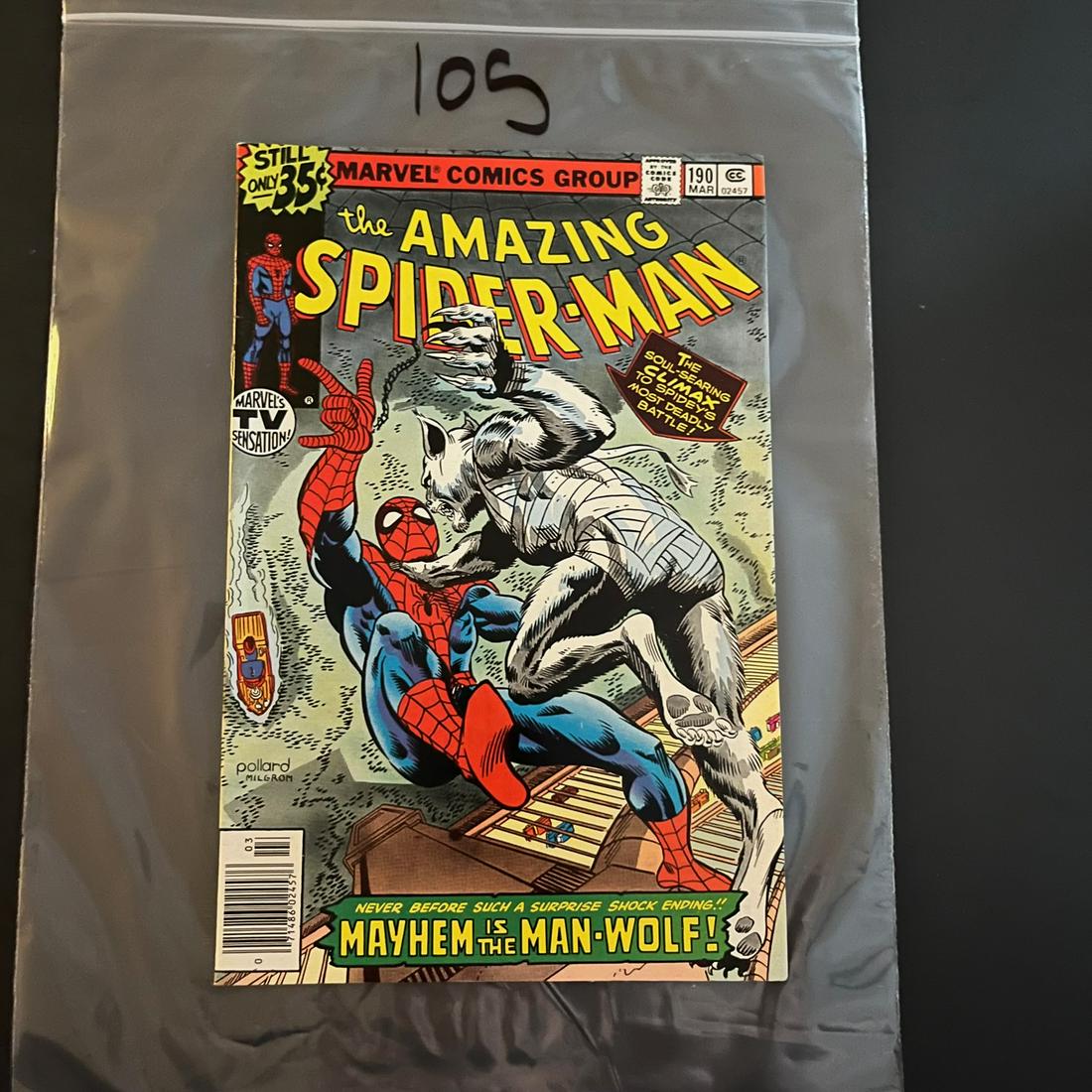 Amazing Spider-man 190 Vs. Man-wolf Auction