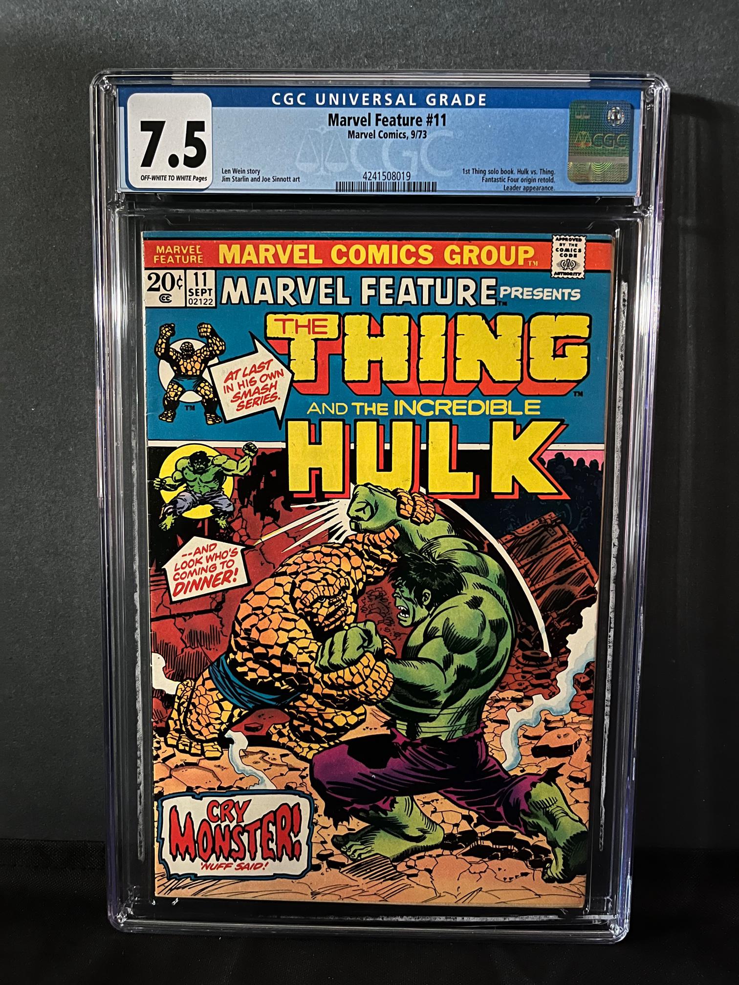 Marvel Feature 11 Cgc 7.5 2nd Thing Solo Comic Auction