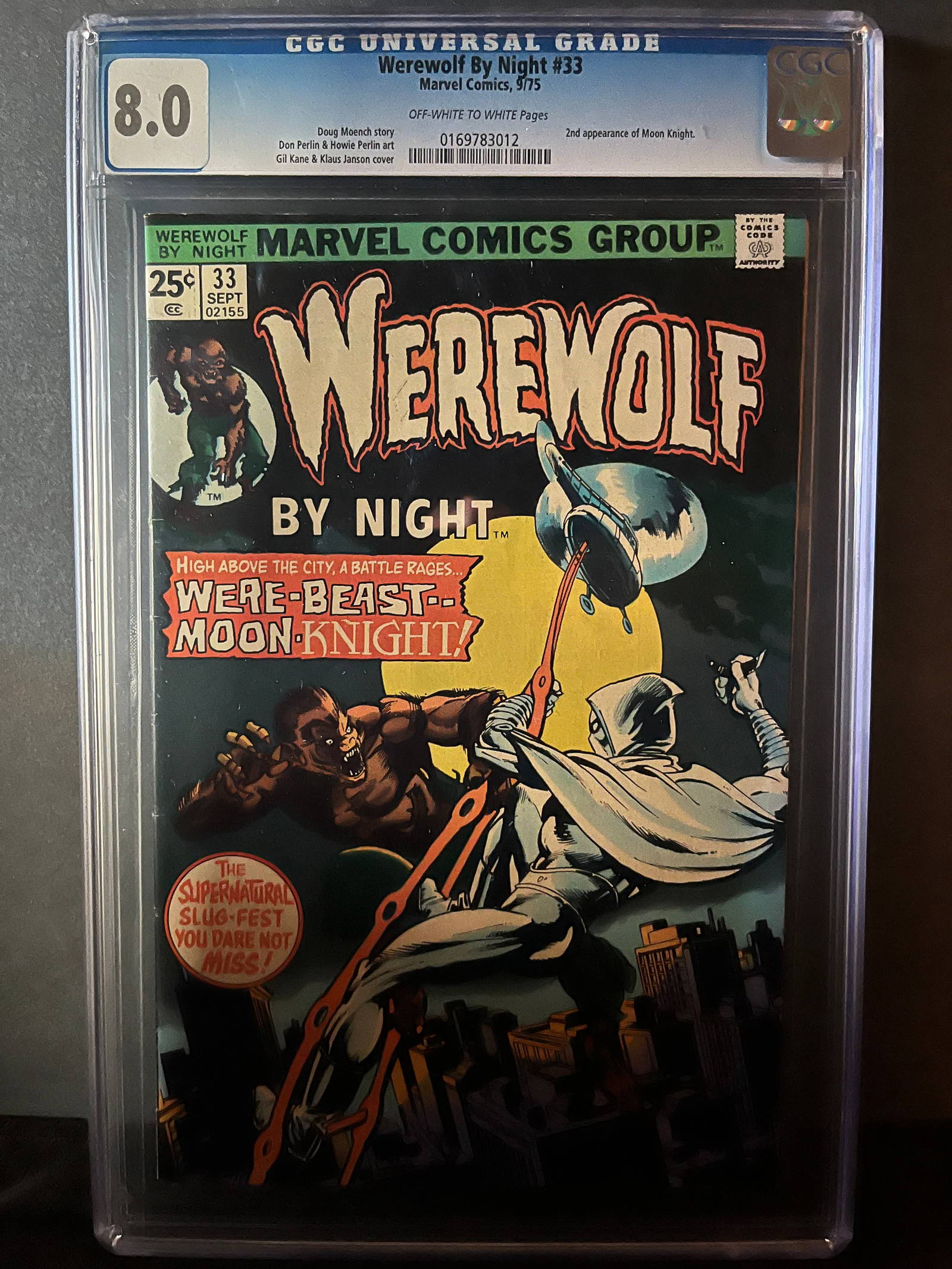 Werewolf By Night 33 Cgc 8.0 2nd App Moon Knight! Auction