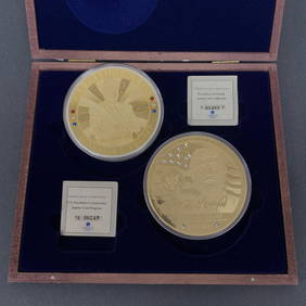 Two Donald J. Trump 24k Gold Plated Collectors $100