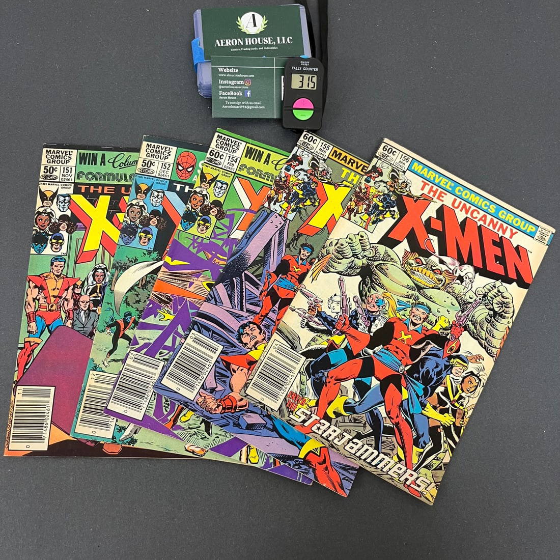 X-men 151, 152, 154, 155, 156 Auction