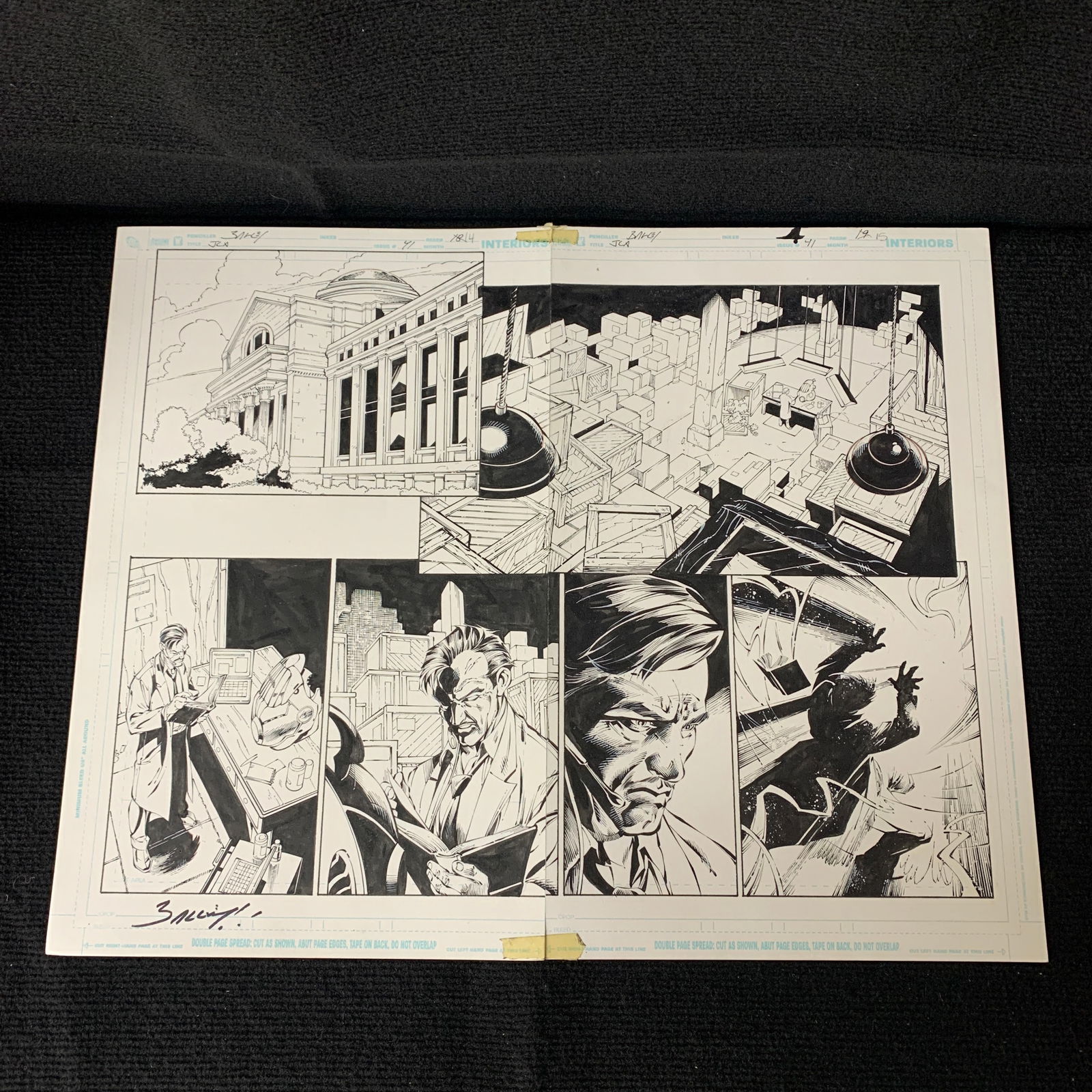 Mark Bagley Original Art Centerfold Signed W/jsa Auction