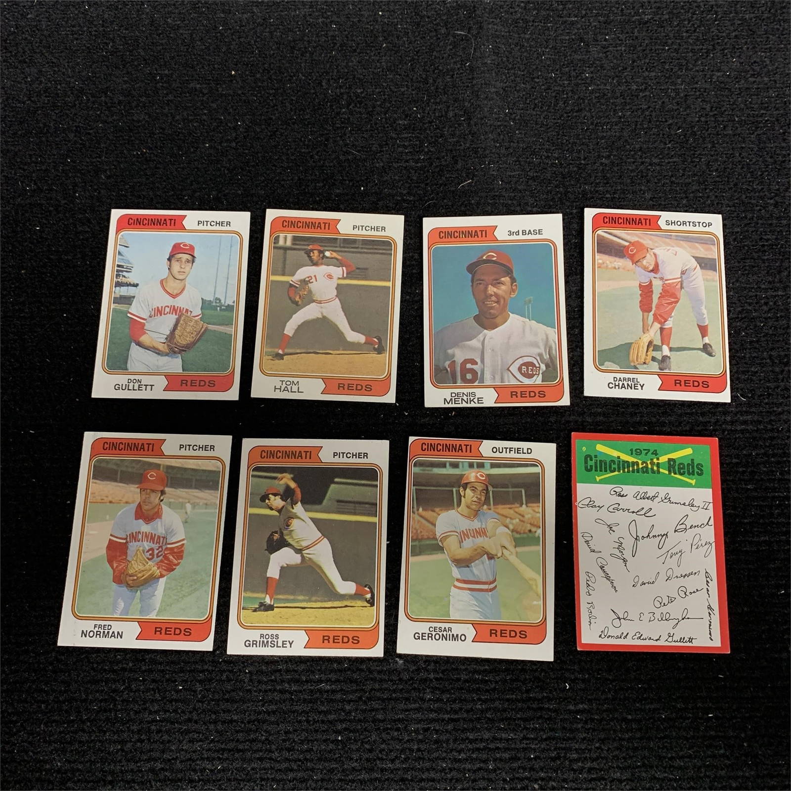 1974 Topps Reds Baseball Cards, Miscut Auction