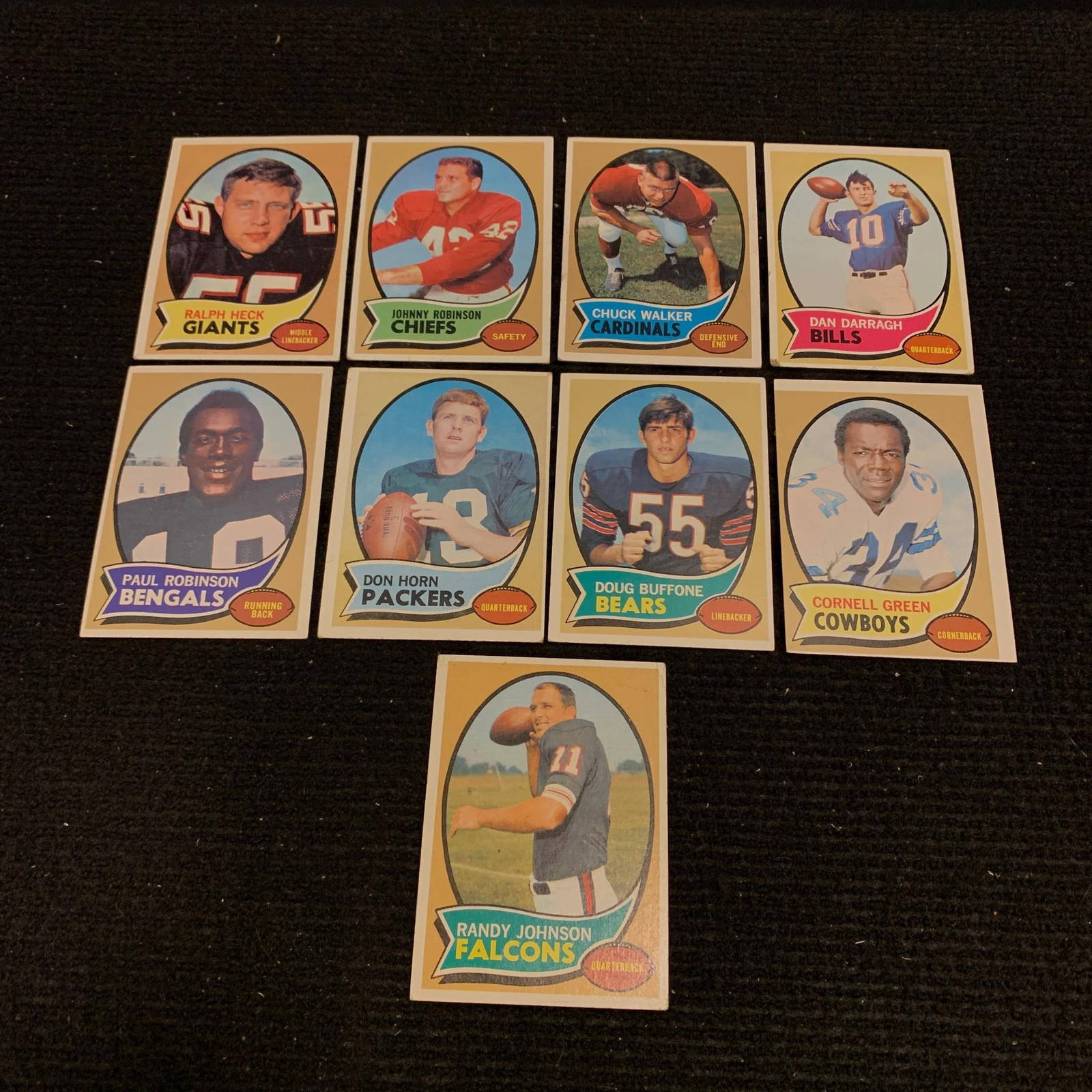 1970 Topps Football Cards, Don Horn Auction