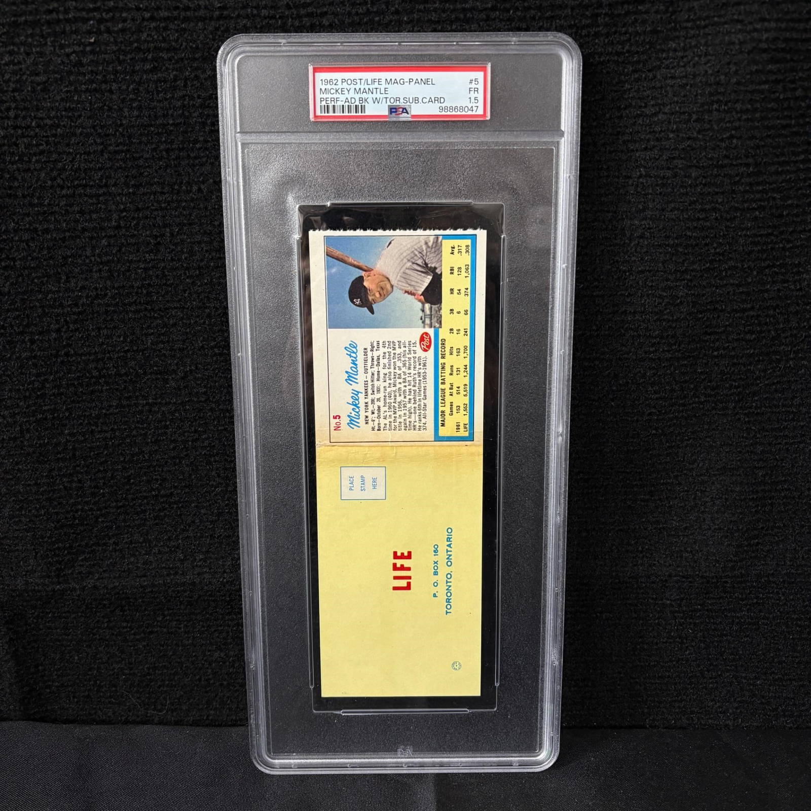 Mickey Mantle Post Toronto Variant Psa Pop 1 Auction