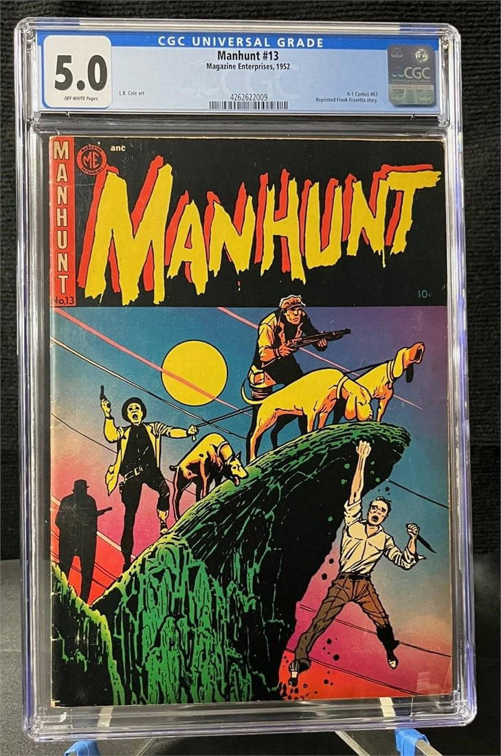 Manhunt 13 Frazetta & Lb Cole Art Cgc 5.0 Comic Auction