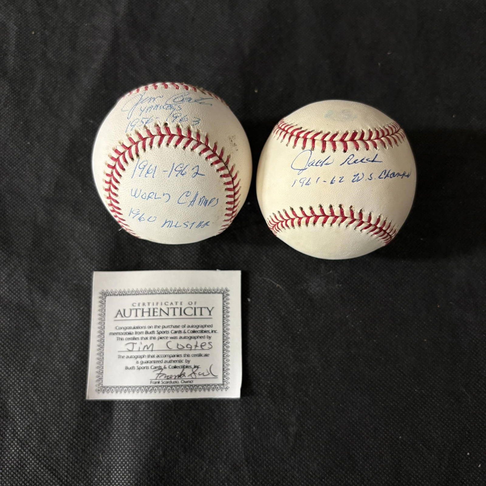 Jim Coats 'world Champs' Jake Reed Sig Baseballs Auction