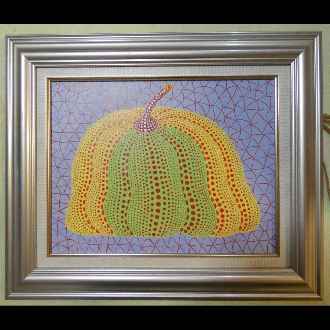 Still Life Oil Painting Yayoi Kusama Pumpkin F6 Framed Hand-painted Auction
