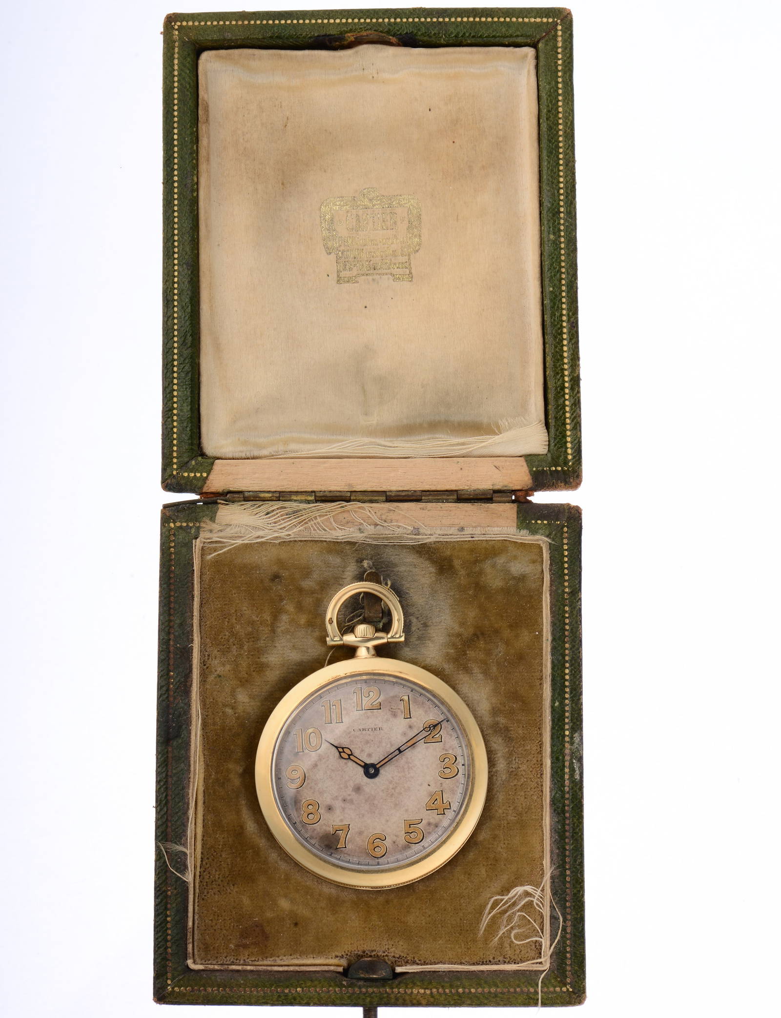 Cartier Ewc 18k Gold Art Deco Pocket Watch In Original Box Auction