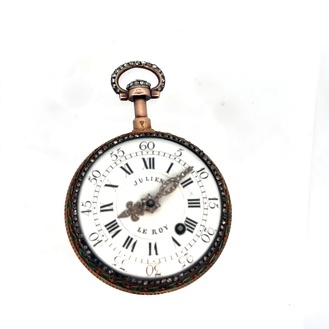 Julien Le Roy 18th Century Verge Fusee 18k Gold Enamel Emerald And ...