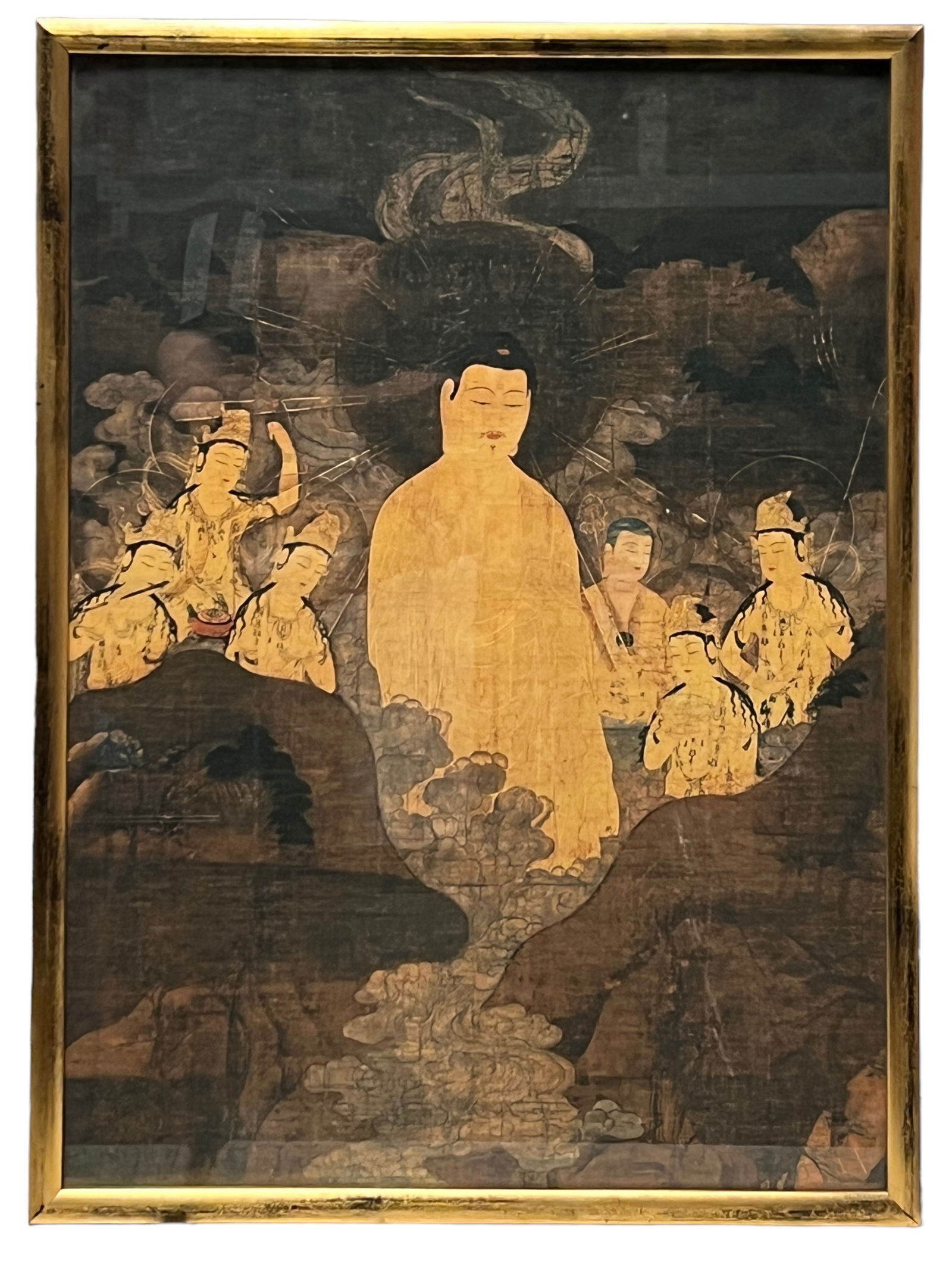 Japanese Painting Amida Coming Over The Mountain Auction