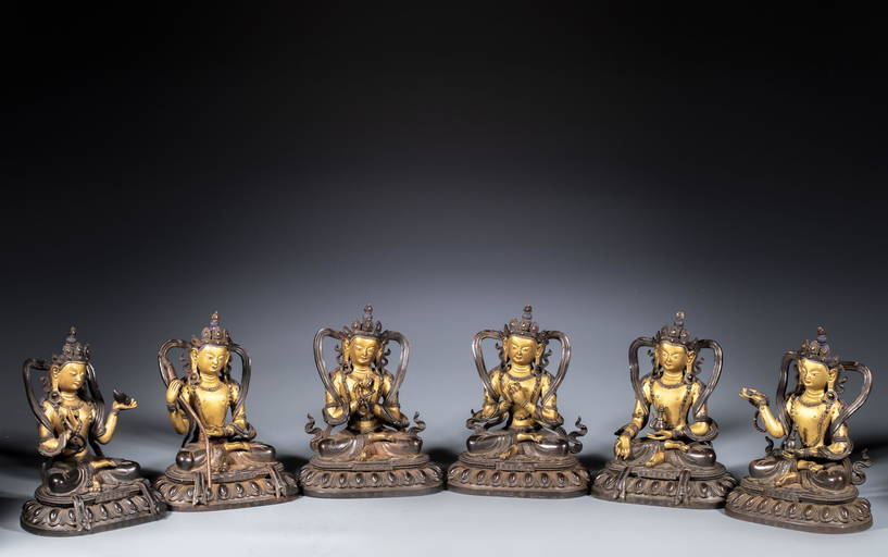 A group of six basic Buddhist gilded statues - Nov 21, 2022 | Amazing ...
