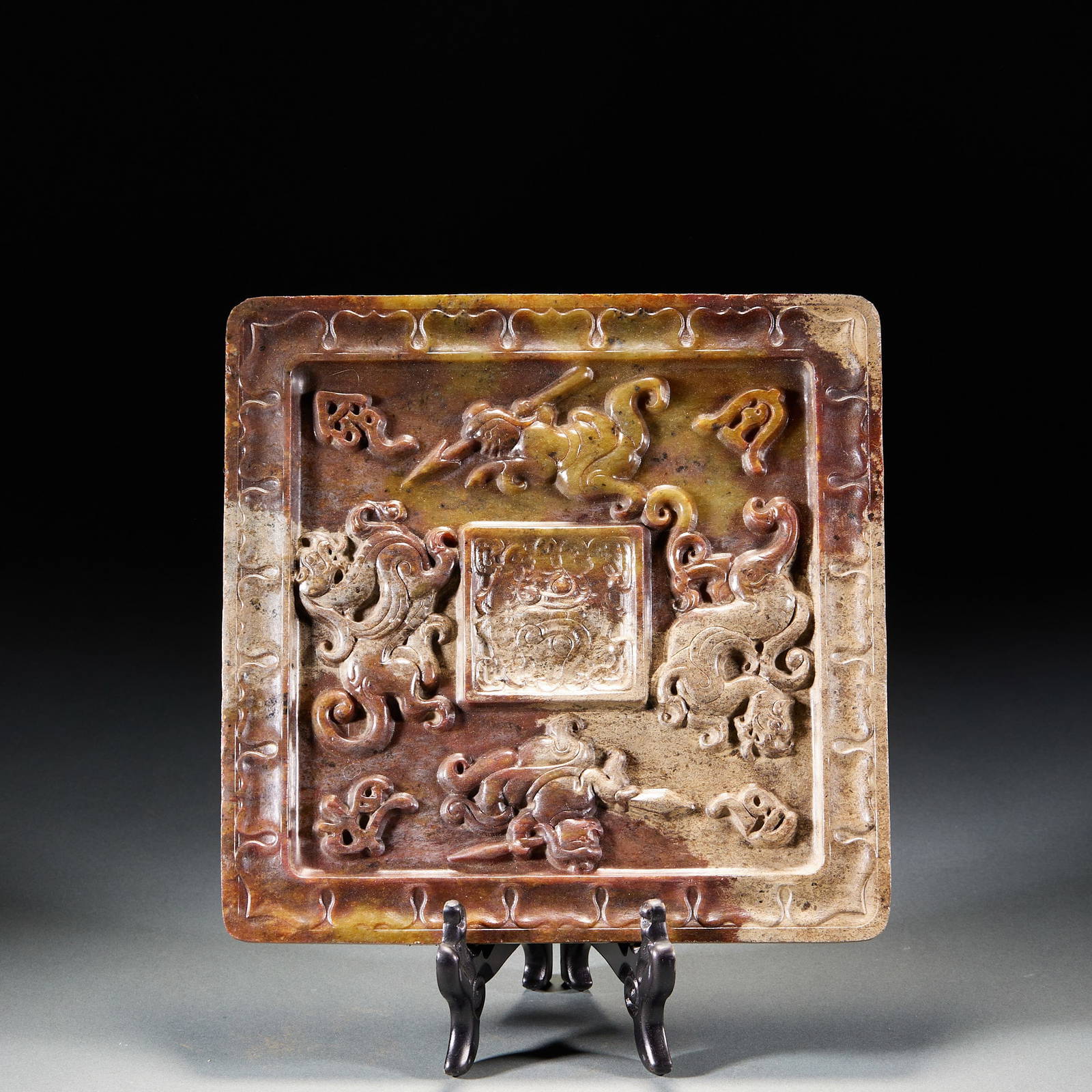 Before The Ming Dynasty, Jade Backed Lion Patterned Jade Mirrors Auction