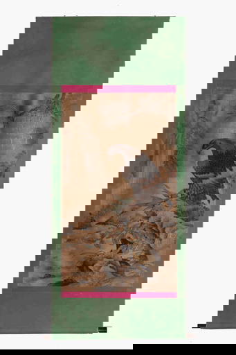 Cui Bai Pine Eagle Diagram On Silk On Vertical Axis