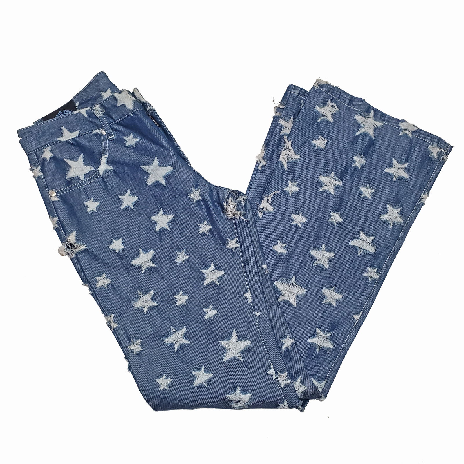 Rare Vintage 1990s Nos Denim Guru Chuck Roaste Frayed Star Jeans ...