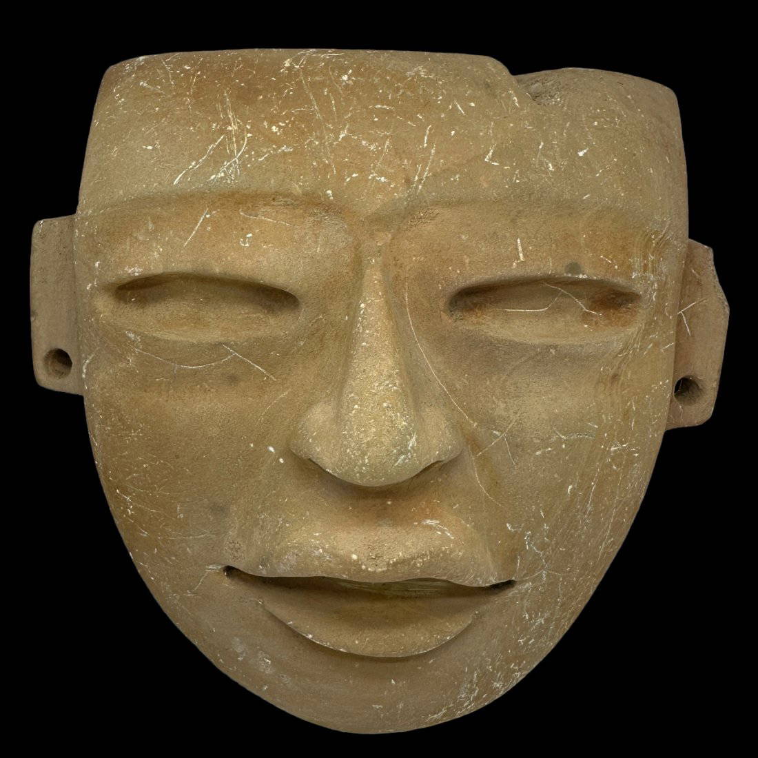 Pre-columbian Teotihuacan Alabaster Mask Auction