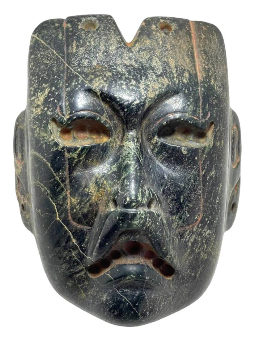 Pre-columbian Olmec Serpentine Mask Auction