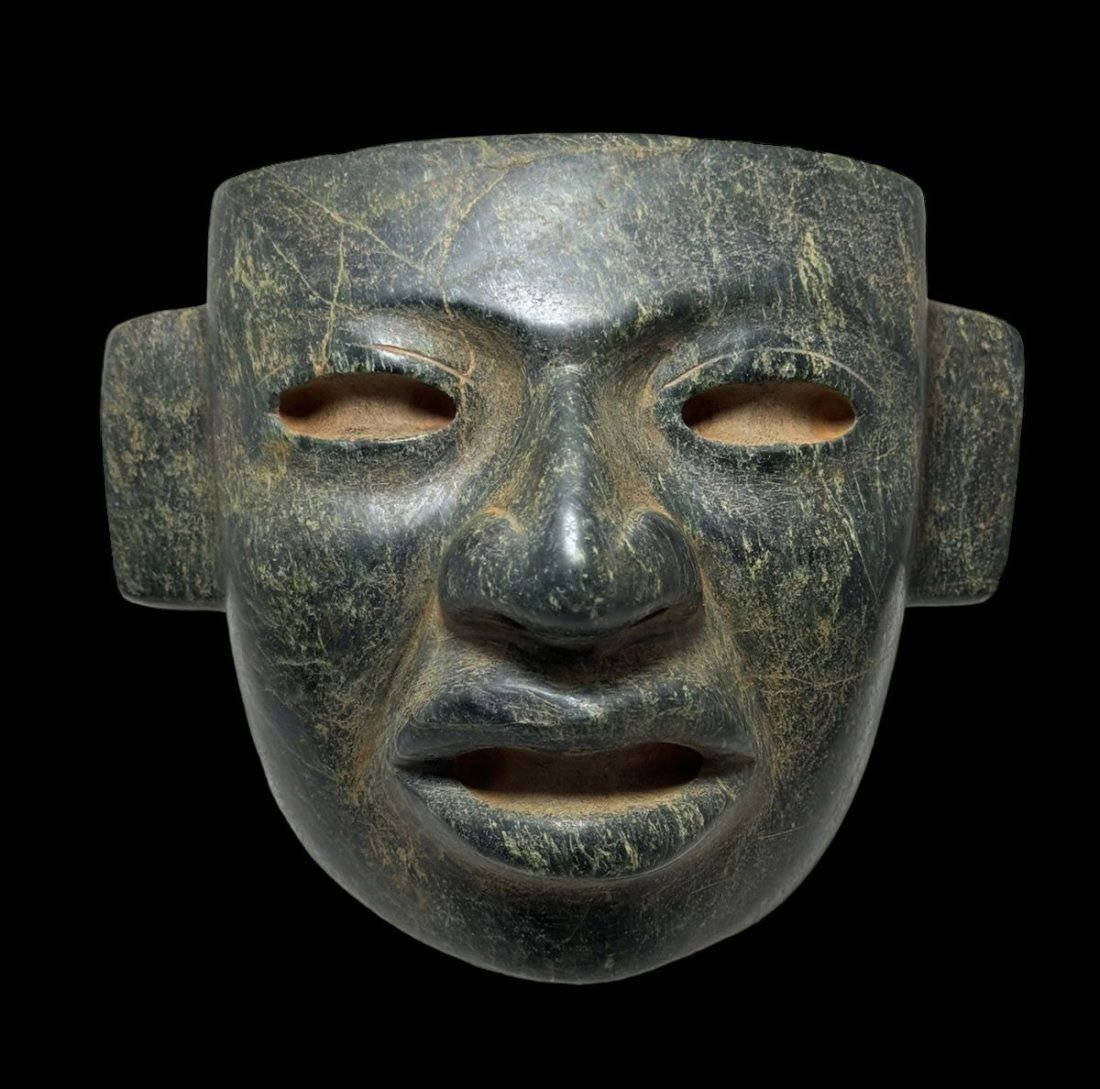 Pre-columbian Teotihuacan Serpentine Mask Auction