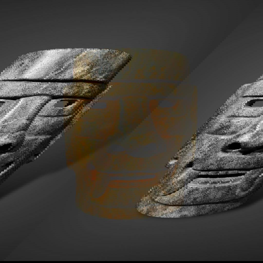 Pre-columbian Chavin Stone Mask Auction