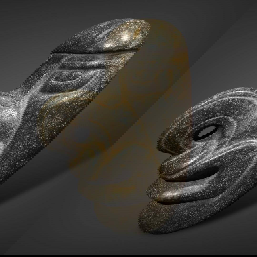 Pre-columbian Chavín Bird Stone Mask Auction