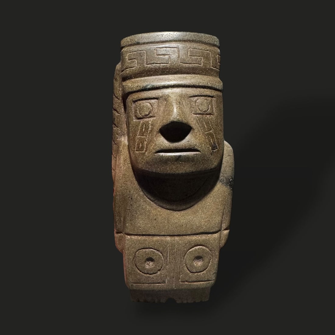Pre-columbian Huari Green Stone Figure Auction