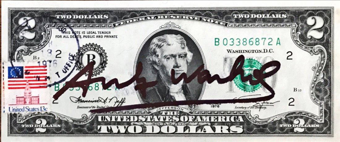 Us Dollar Banknote Signed By Andy Warhol Original And Unique