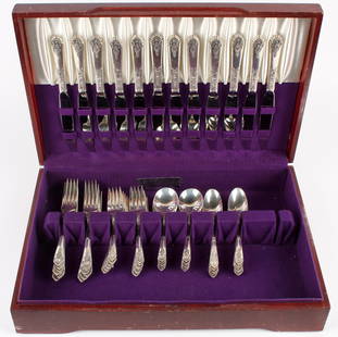 Royal Crest Sterling Silver Castle Rose Flatware Set
